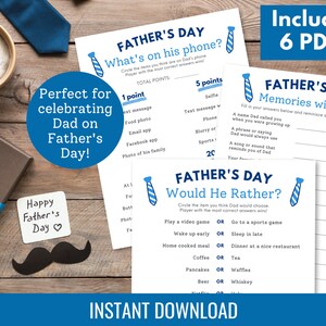 Father's Day 6 Games Bundle, Father's Day Games, Father's Day Activity ...