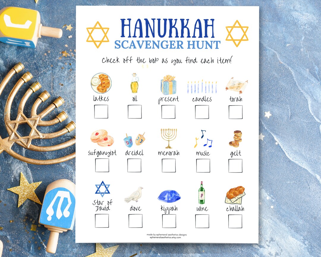 Hanukkah Scavenger Hunt, Hanukkah Kids Game, Hanukkah Kids Activity ...
