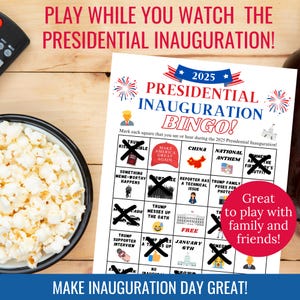 2025 Inauguration Day Bingo, Trump Inauguration Bingo, Printable ...