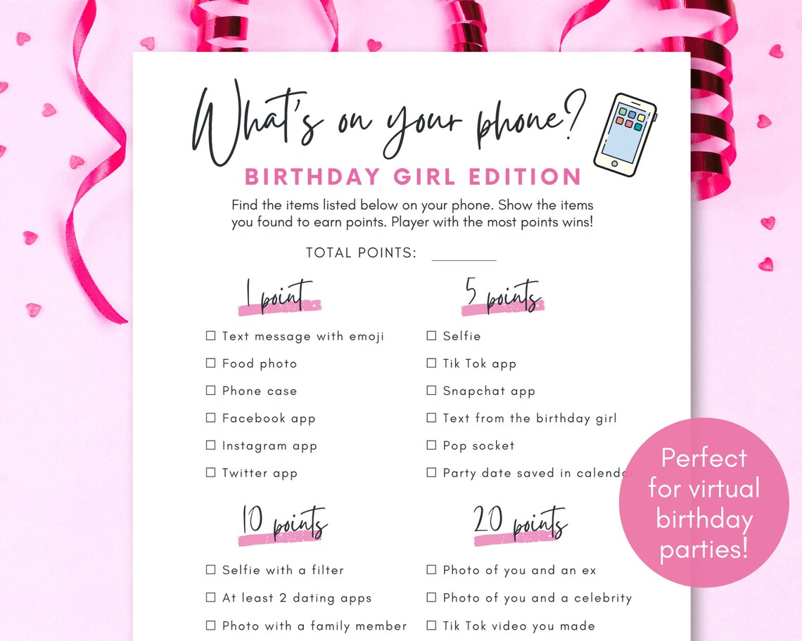 What's on Your Phone Birthday Game Phone Game Adult | Etsy