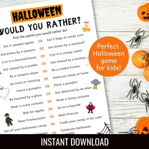 Halloween Would You Rather Game, Halloween Kids Party Game, Halloween ...