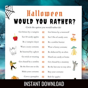 Halloween Would You Rather Game, Halloween This or That, Halloween Game ...