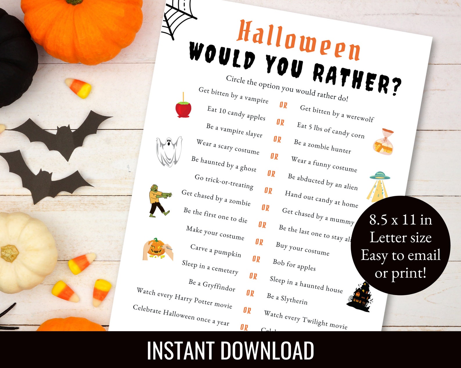Halloween Would You Rather Game, Halloween This or That, Halloween Game ...