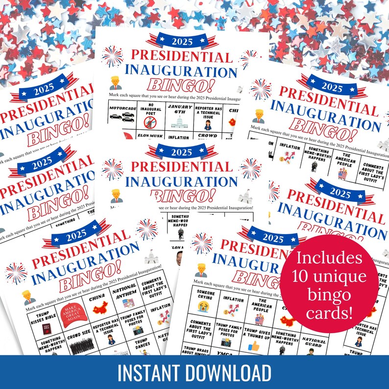 2025 Inauguration Day Bingo, Trump Inauguration Bingo, Printable ...