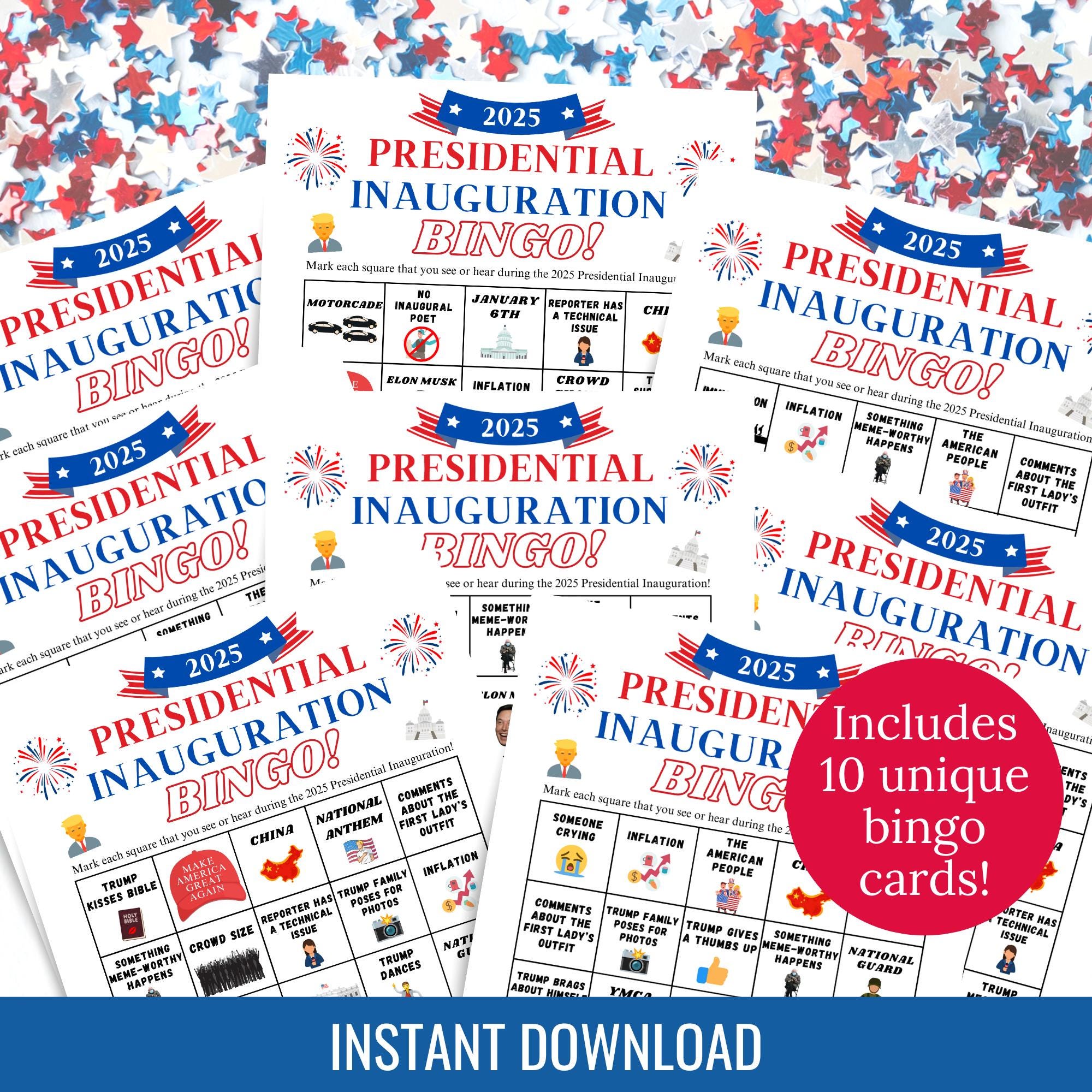 2025 Inauguration Day Bingo, Trump Inauguration Bingo, Printable ...