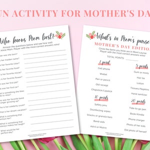Mother's Day 6 Games Bundle, Mother's Day Games, Mother's Day Activity ...