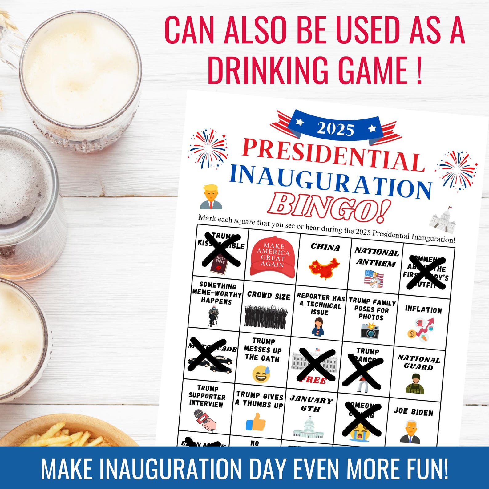 2025 Inauguration Day Bingo, Trump Inauguration Bingo, Printable ...