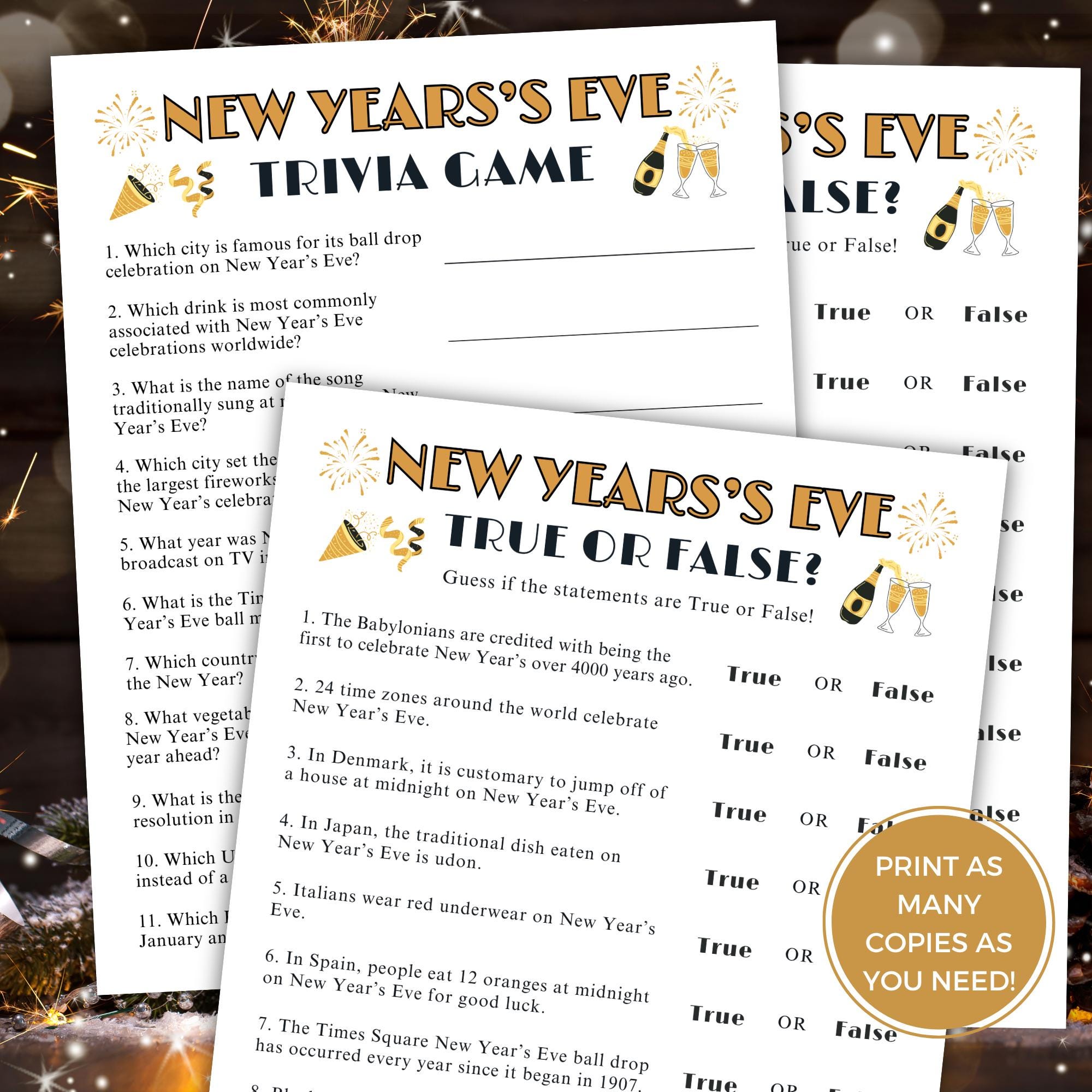 New Years Trivia Games, New Year's Eve Trivia Questions, 2025 New Year ...