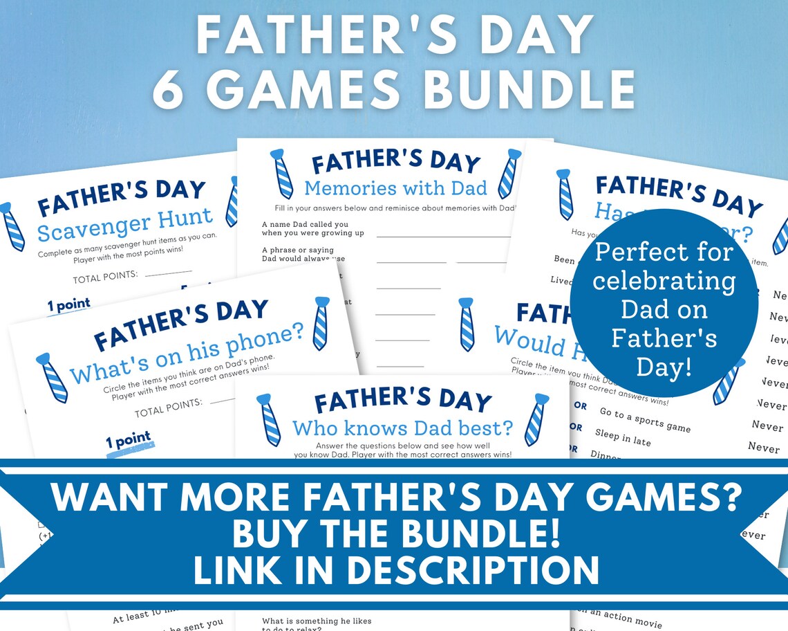 Memories With Dad Father's Day Game Father's Day - Etsy