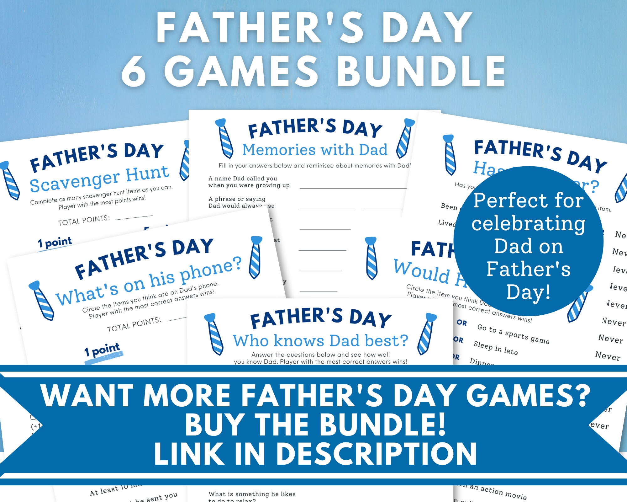 Memories With Dad Father's Day Game Father's Day - Etsy