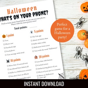 Halloween What's on Your Phone Game, Halloween Game for Adults ...
