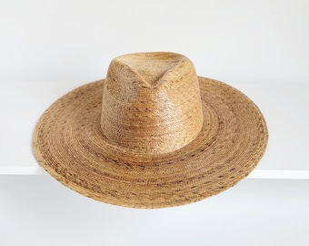 Flat Brim Straw Hat - Etsy