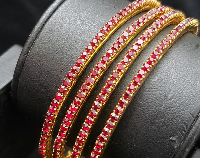 Maroon Color Stone Bangles, Set of 4 Bangles, Mix N Match Bangles - Etsy