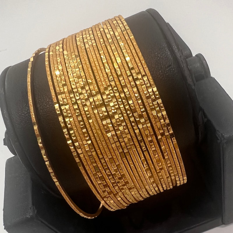 Gold Bangle Set 22kt - Etsy