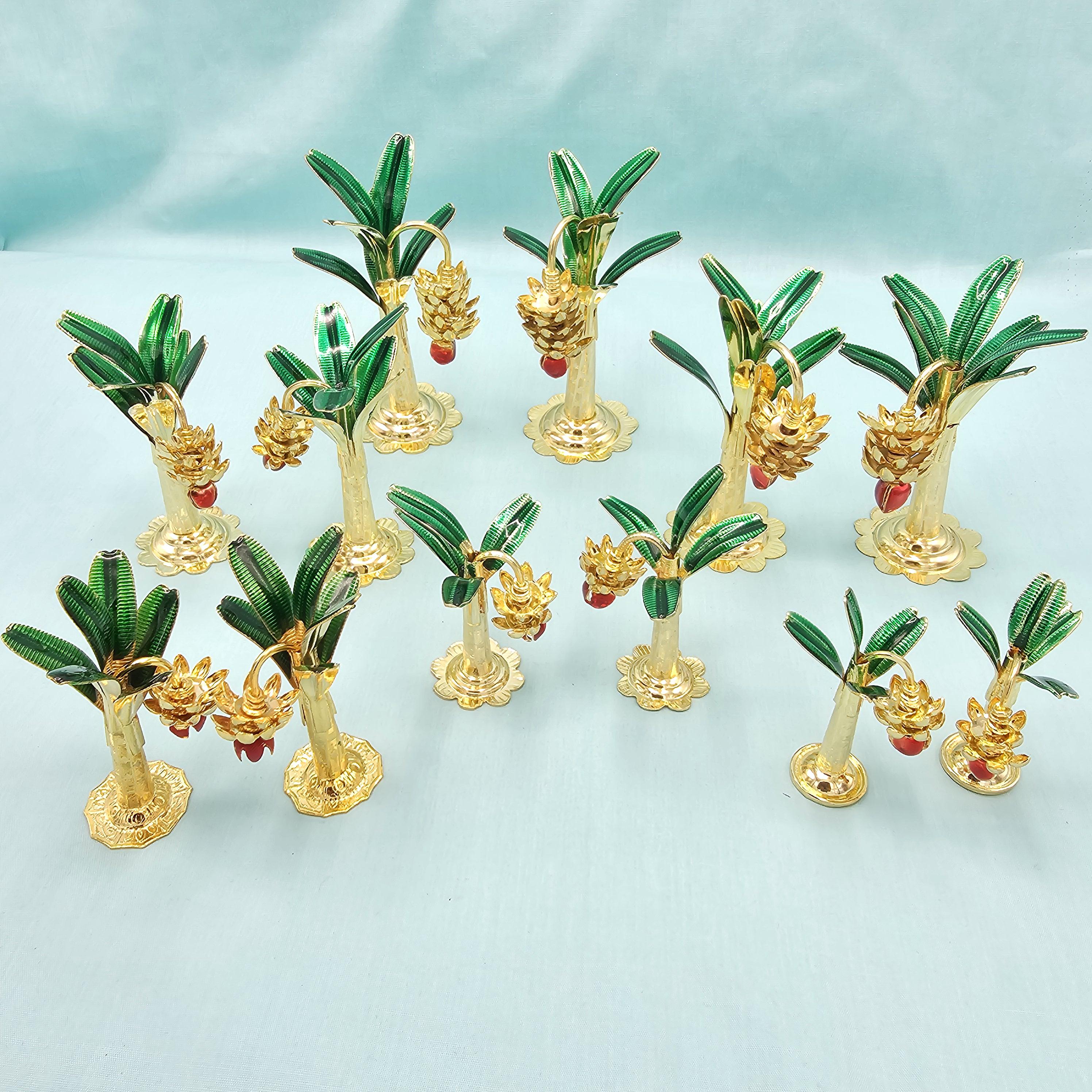 Pure Silver Banana Plants, Full Gold Covering With Green and Red Enamel ...