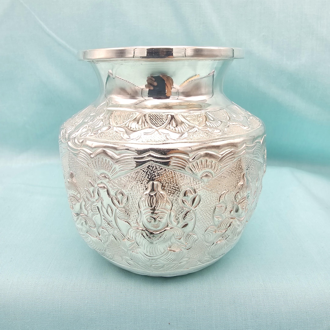 4" Pure Silver Ashta Lakshmi Kalasam/kalash Puja Items for Home, Silver ...