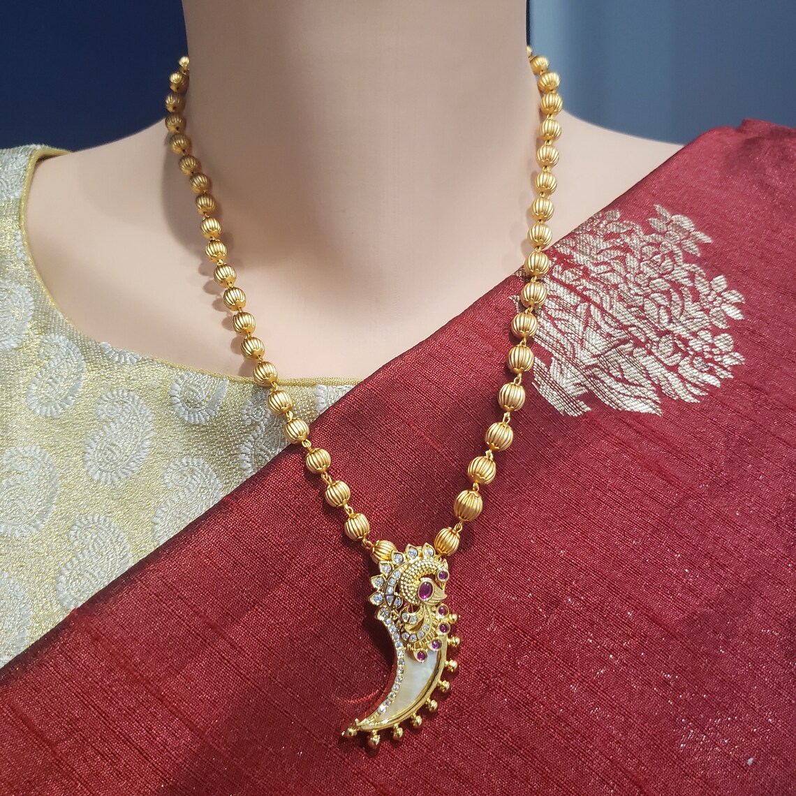 Puli Goru Pendant High Quality AD Stones With Semi Precious - Etsy