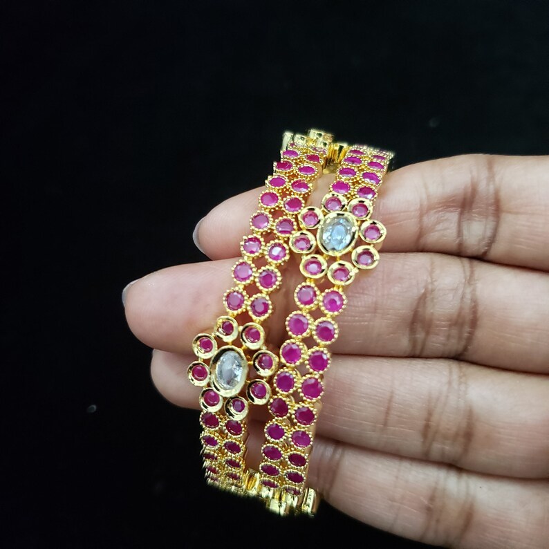 Black Stone Fancy Bangles Set 2 Bangle Set 2.8 Size Wedding - Etsy