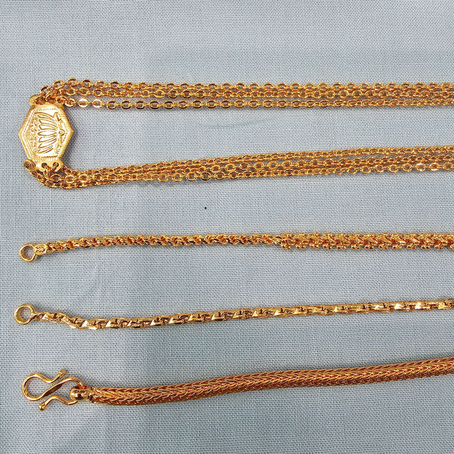 Long Matt Finish Antique Gold Chain, Long Necklace Chain, Matt Finish ...