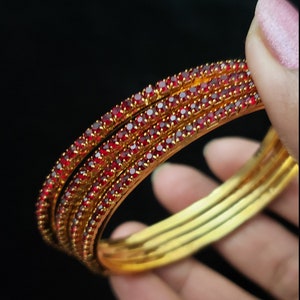 Maroon Color Stone Bangles, Set of 4 Bangles, Mix N Match Bangles - Etsy