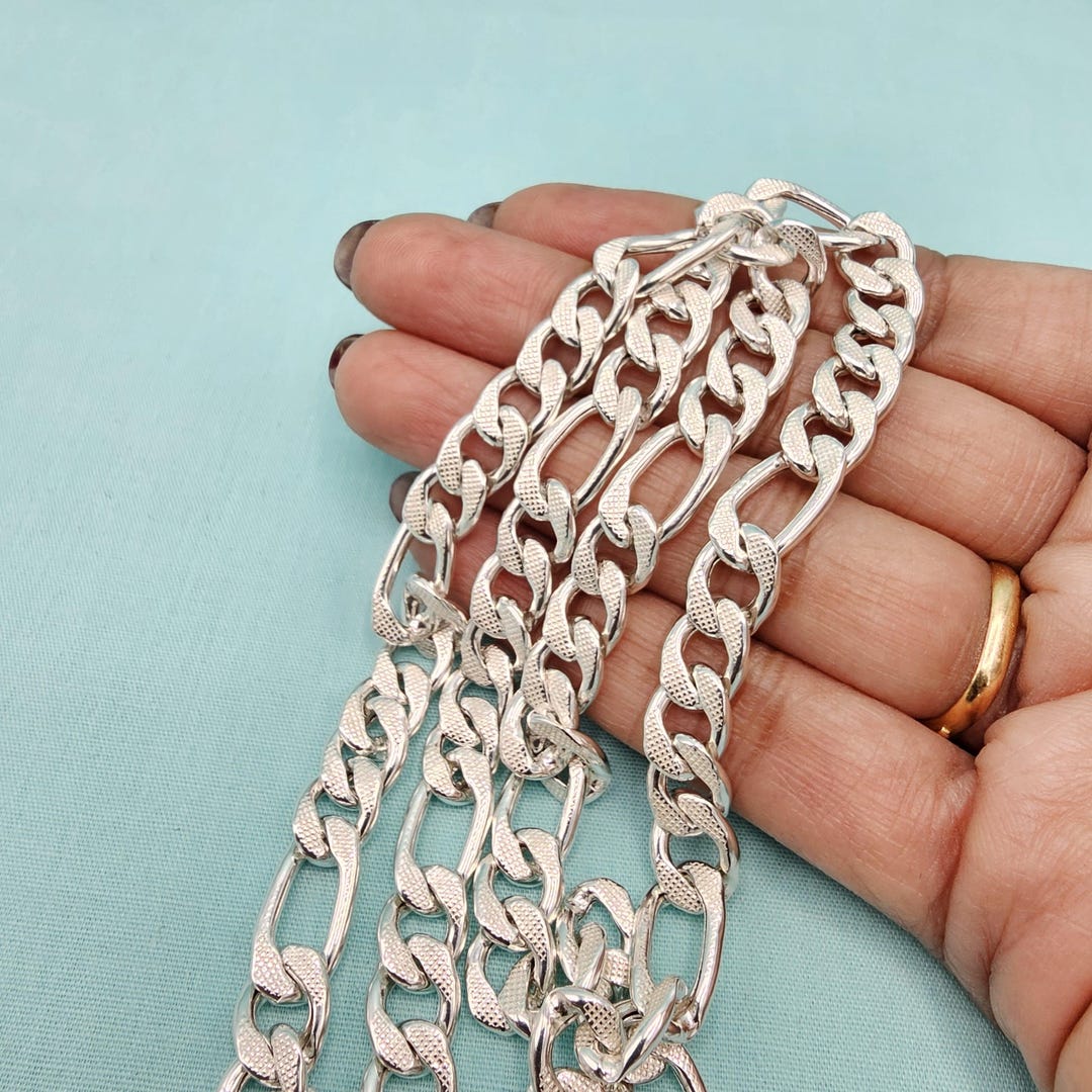 Silver Mens Curb Chains, 20" Pure Silver Chains for Boys and Men, Gift ...
