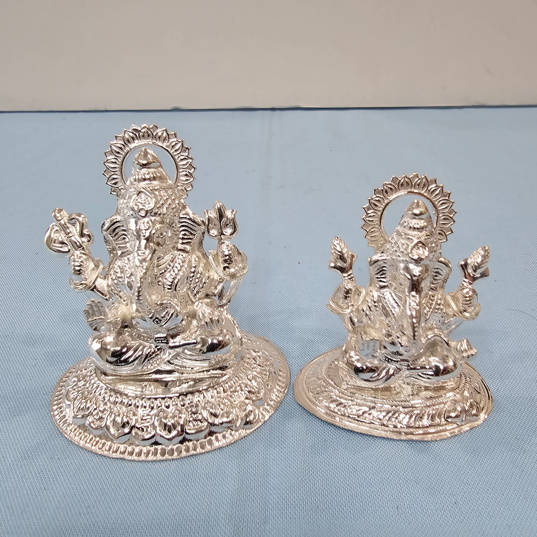 Buy Pure Silver Ganesh Idol, Ganesh Statue, Silver Ganesh Idol, Pure ...
