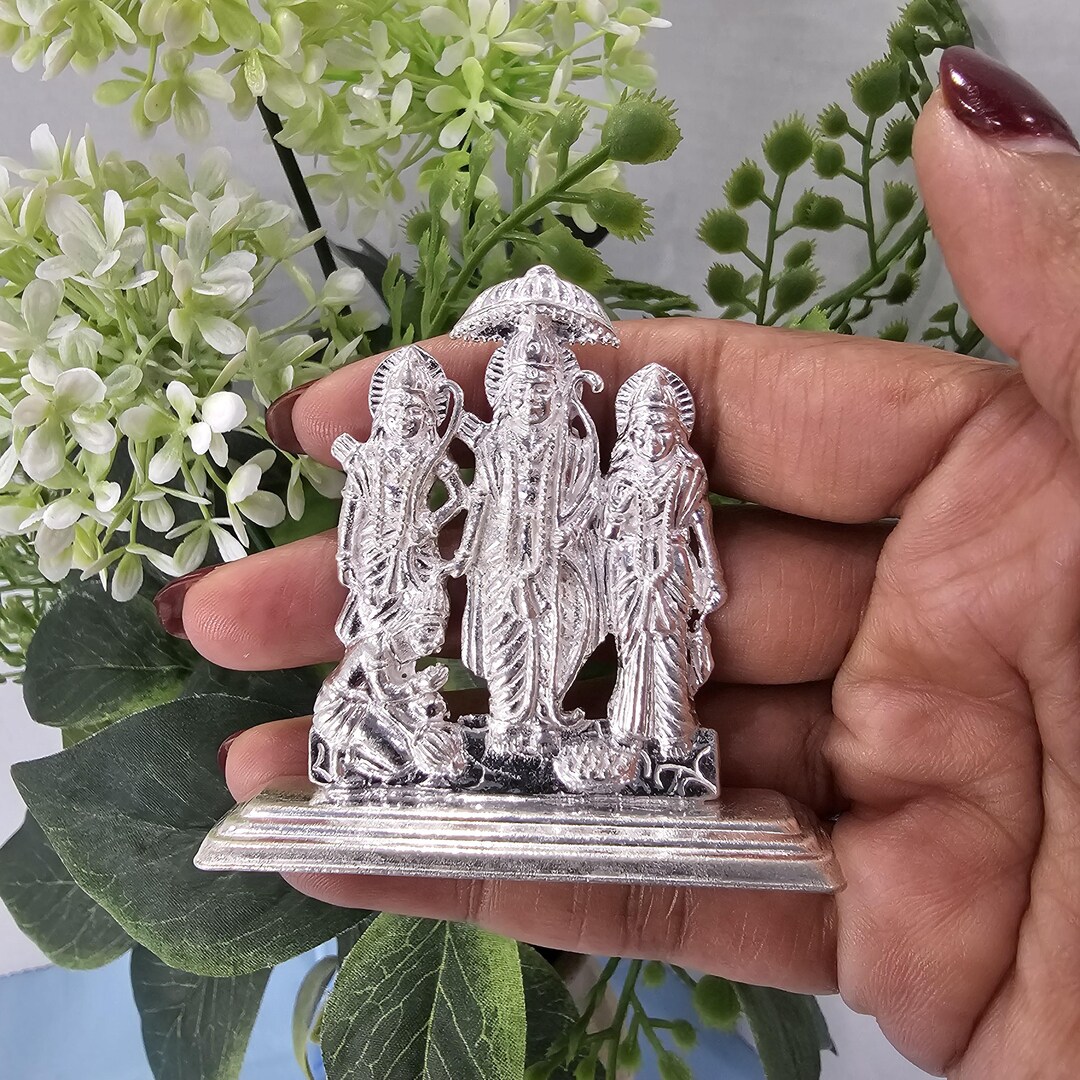 Pure Silver Ram Parivar, Shri Rama Family With Hanuman, Car Decor ...