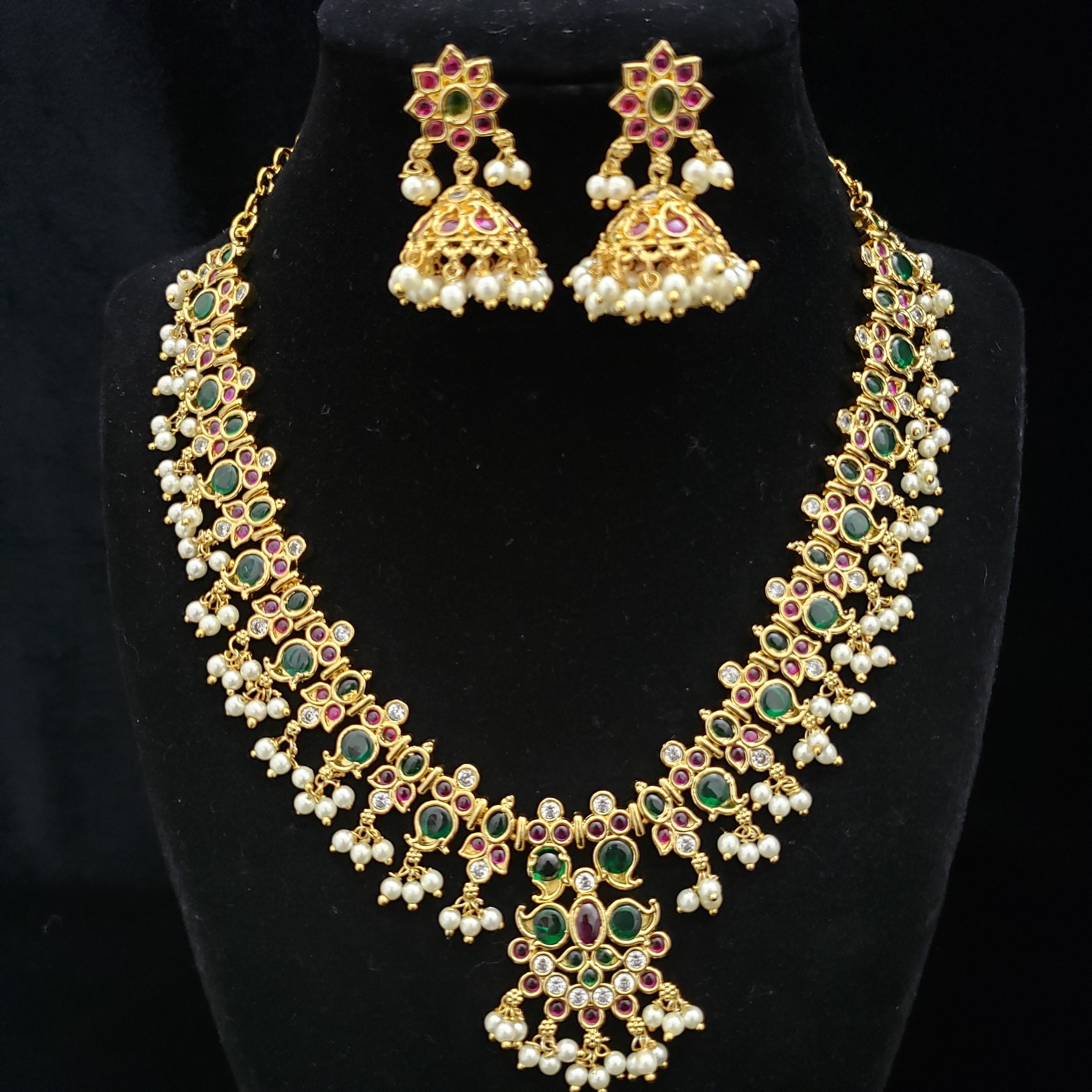 Kempu Jewelry, Fashion Jewelry Semi Precious Ruby and Emerald, Brides ...