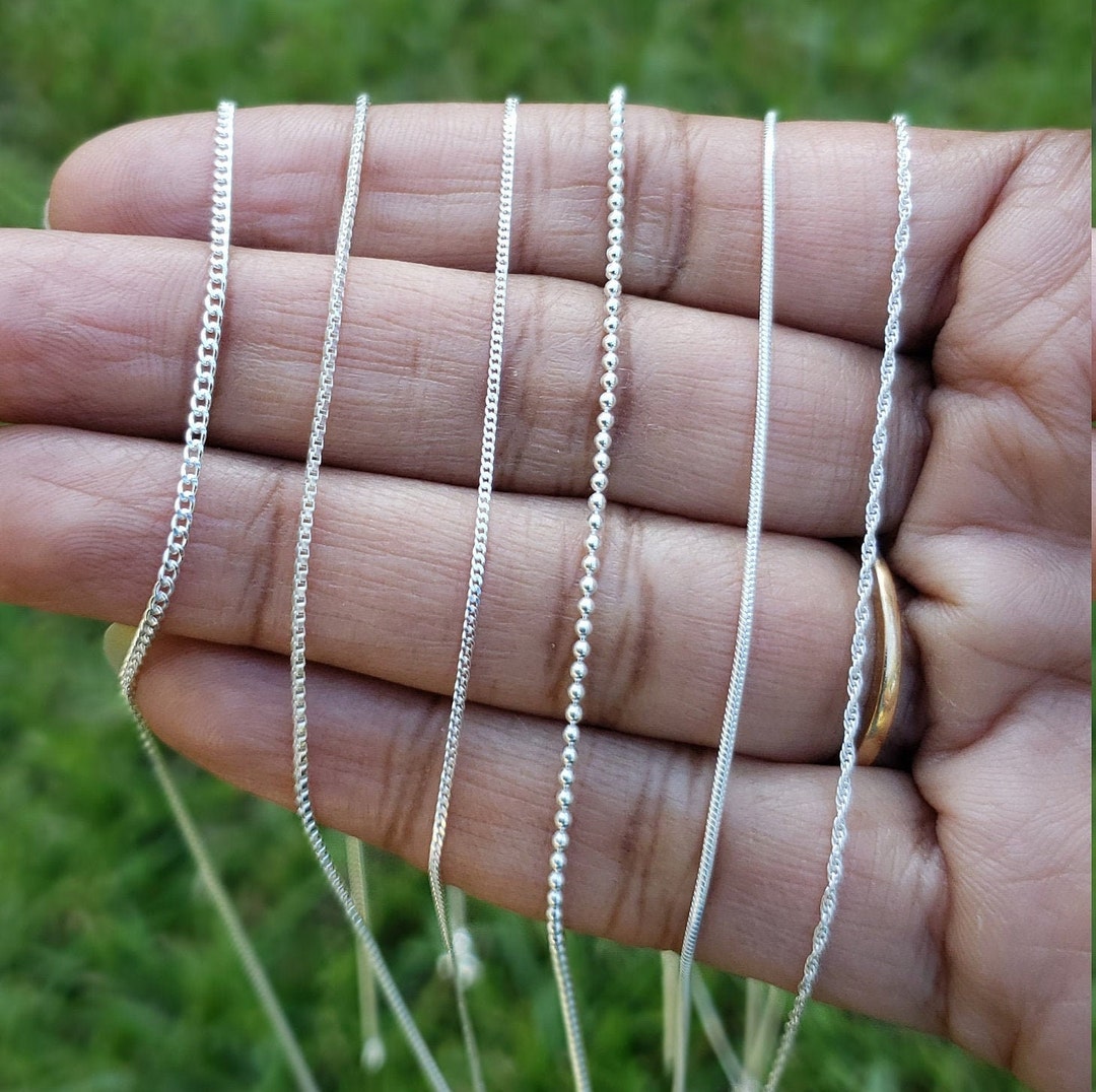 Pure Silver Chains 92.5 Silver Necklace for Everyday Use Minimalist Jewelry Etsy