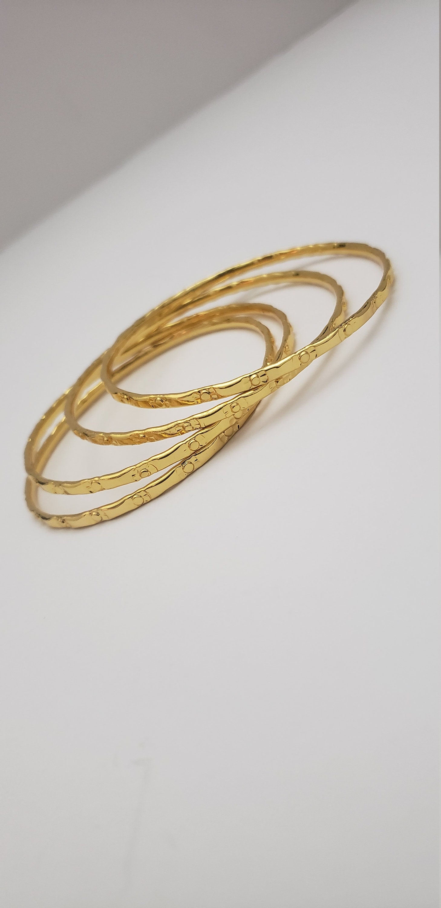 Gold covering Bangles Set 4 Bangle set 22k Gold Plated | Etsy