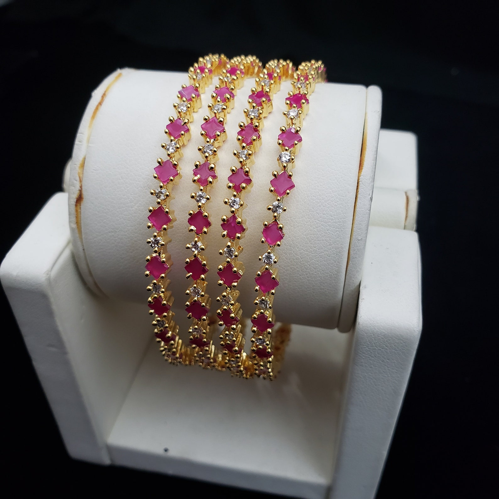 Indian Bangles Set 4 Bangle Set 22k Gold Plated Traditional - Etsy