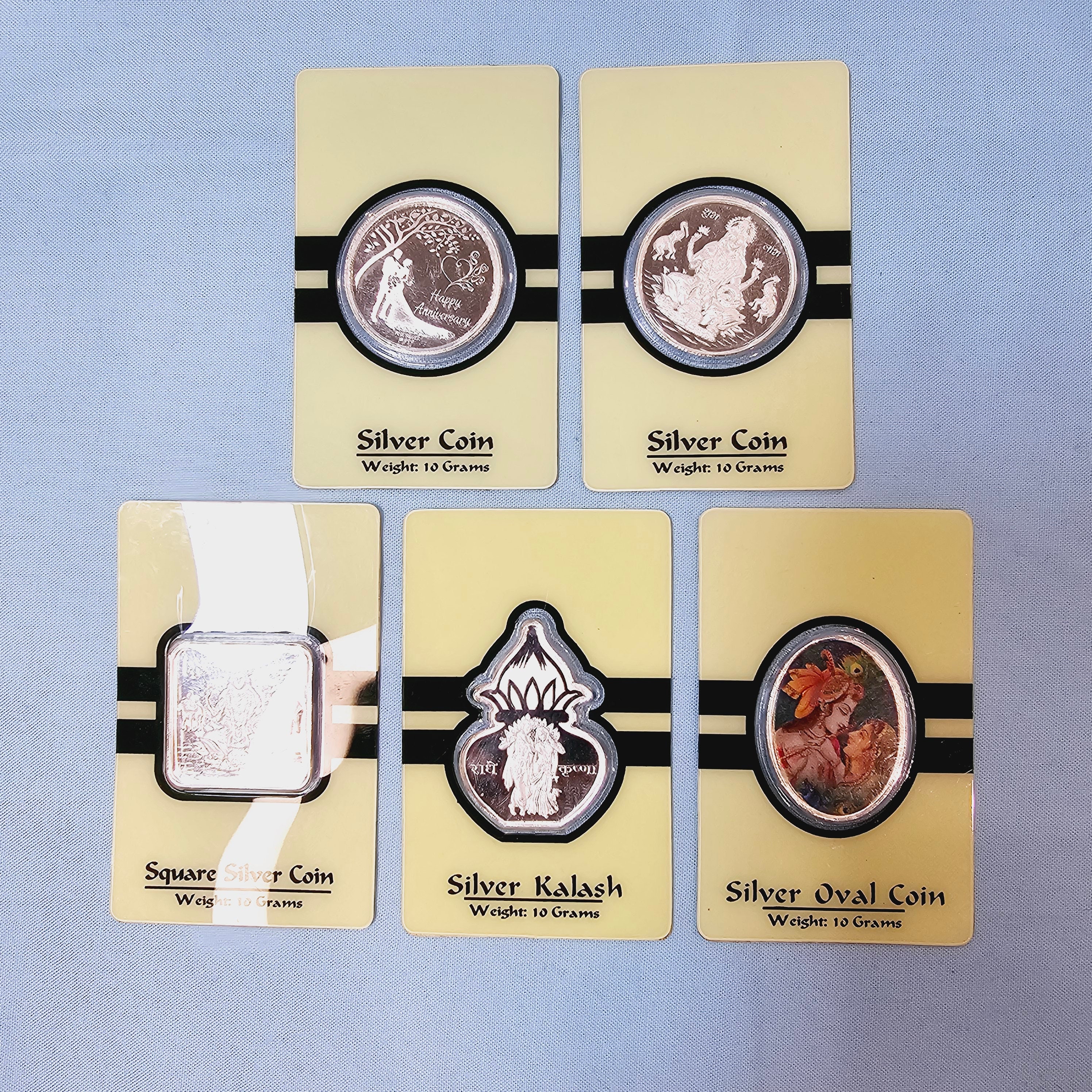 Pure Silver Coins, 10gm Coins Packed in Cards/ Capsule, Gifting Silver ...