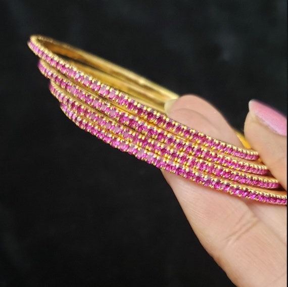 Pink Indian Bangles traditional Bangleswedding Bangles Pink - Etsy