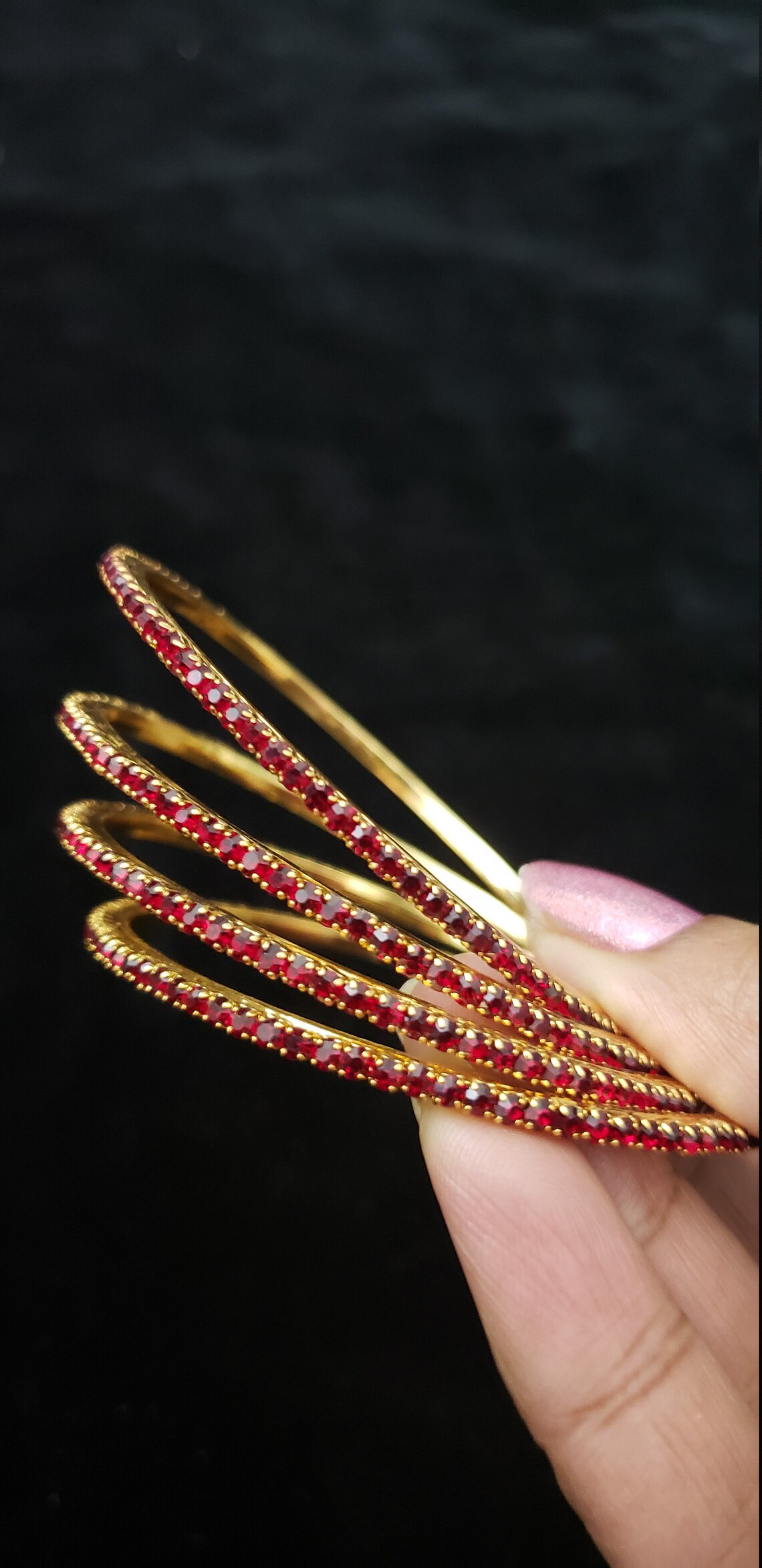 Maroon Color Stone Bangles, Set of 4 Bangles, Mix N Match Bangles - Etsy