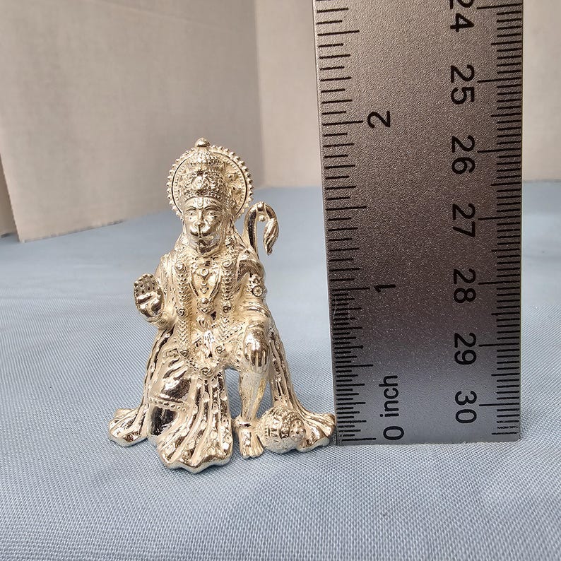 Real Silver Lord Hanuman, Anjaneya Swami, Standing Position and Sitting ...