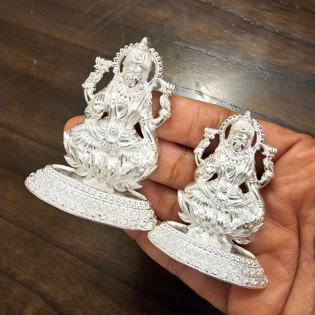 Pure Silver Lakshmi Devi, Arch Shape Lakshmi Idol, Goddess of Wealth ...