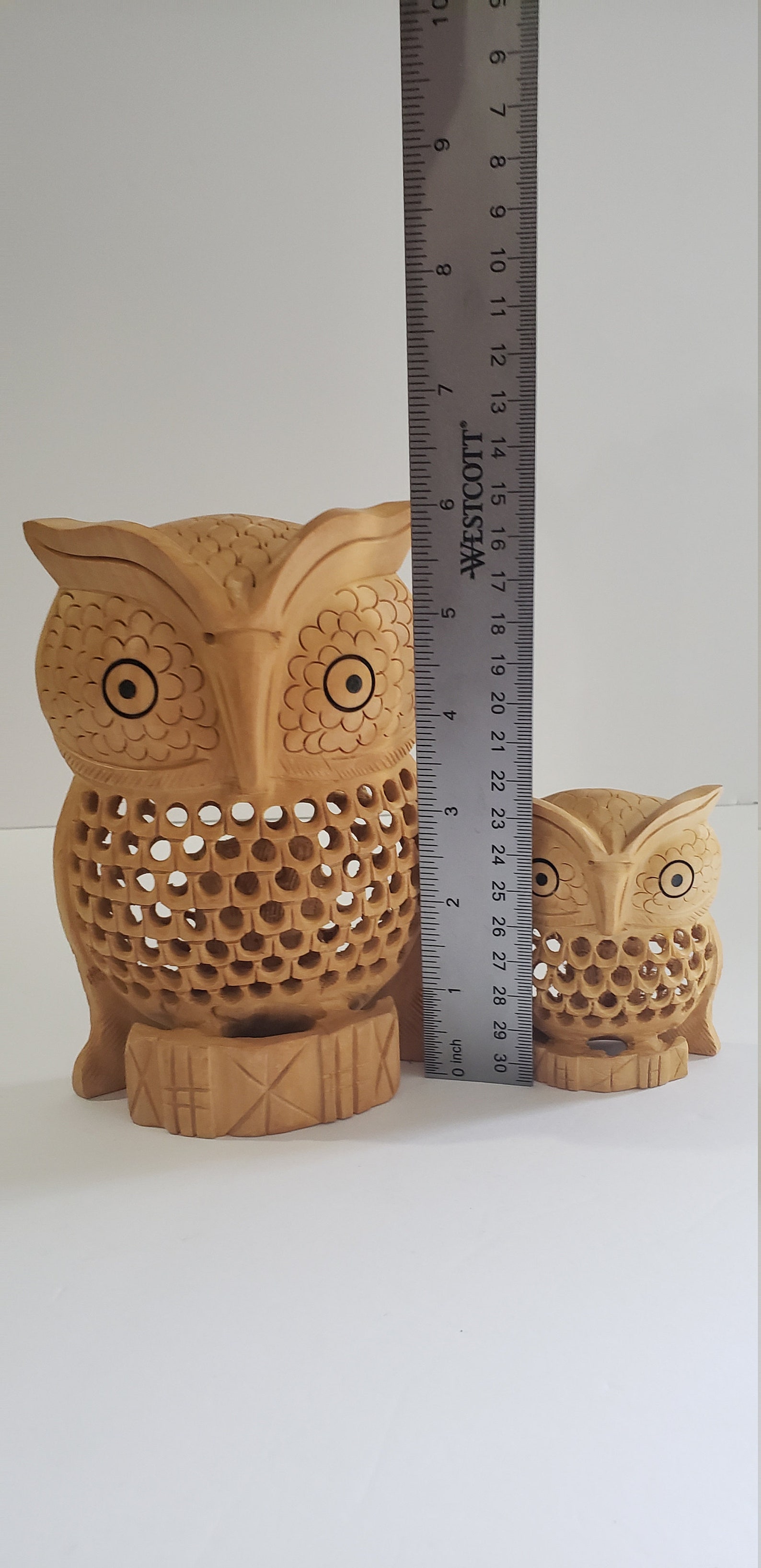 Wooden Handmade Owl Set Handicrafts of India Home Decor - Etsy