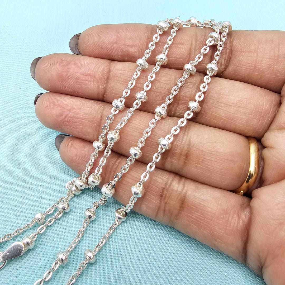 Silver Mens Chains, 23" Pure Silver Chains for Boys and Men, Gift for ...