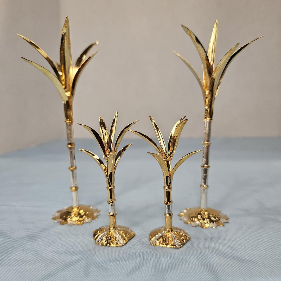 Pure Silver Sugarcane Plants for Pooja Decor, Dual Tone Sugarcane Decor ...