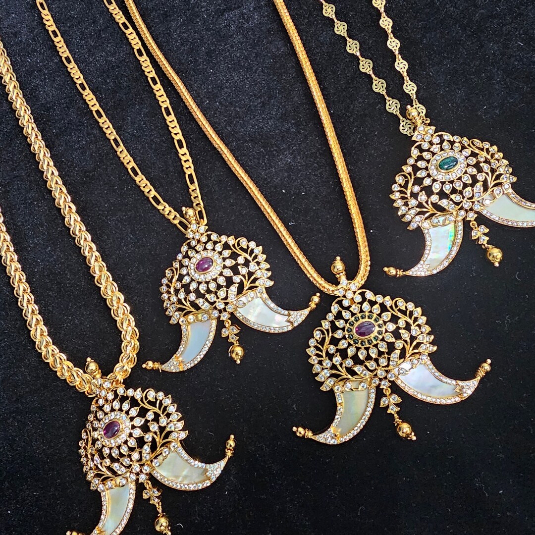 Puli Goru Pendant, High Quality AD Stones With Semi Precious Czs ,ruby ...