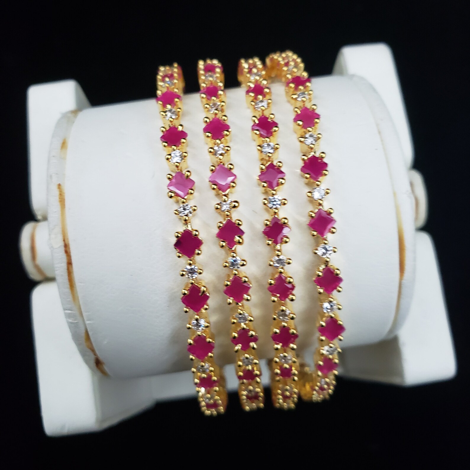 Indian Bangles Set 4 Bangle Set 22k Gold Plated Traditional - Etsy