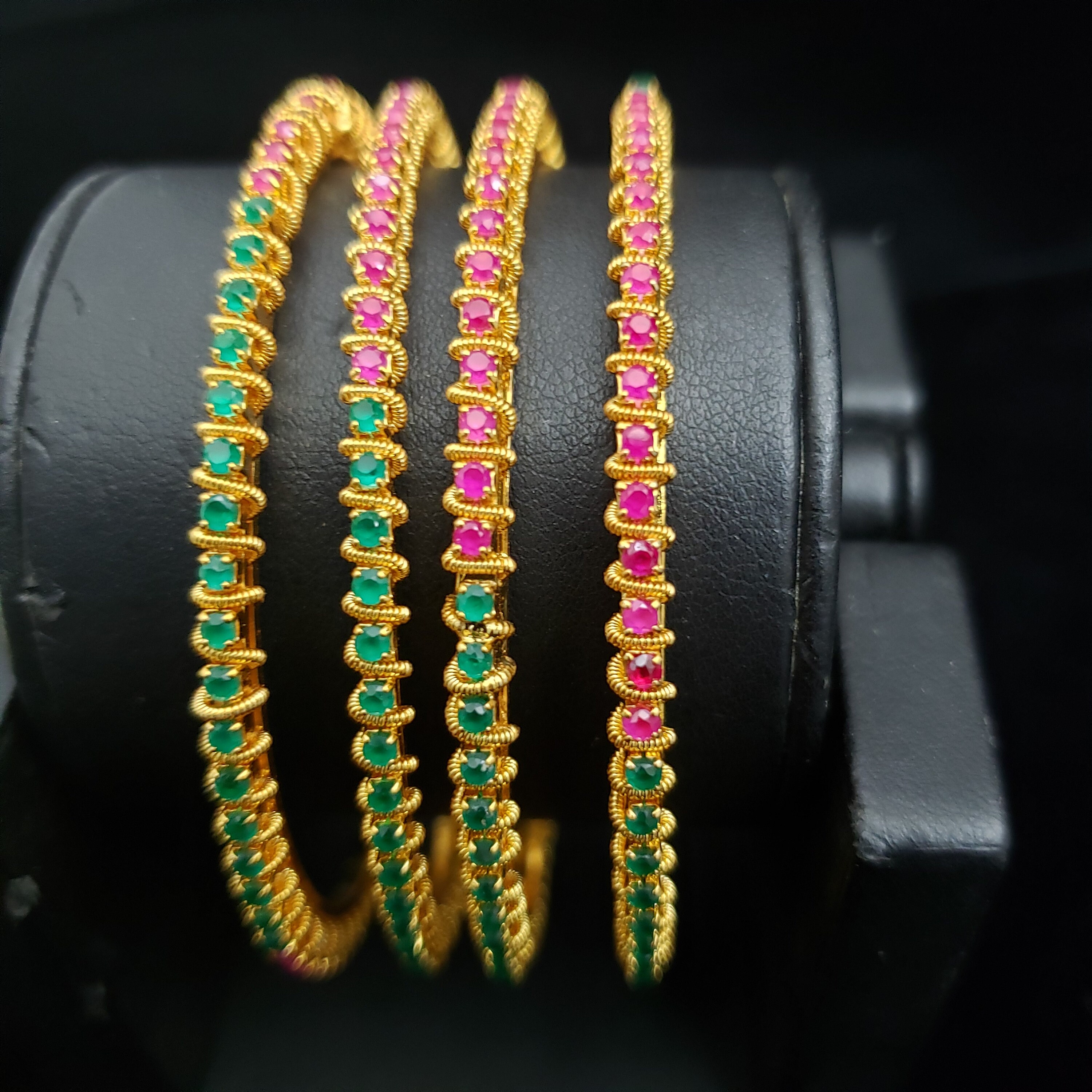 Indian Bangles Set 4 Bangle set 22k Gold Plated Traditional | Etsy