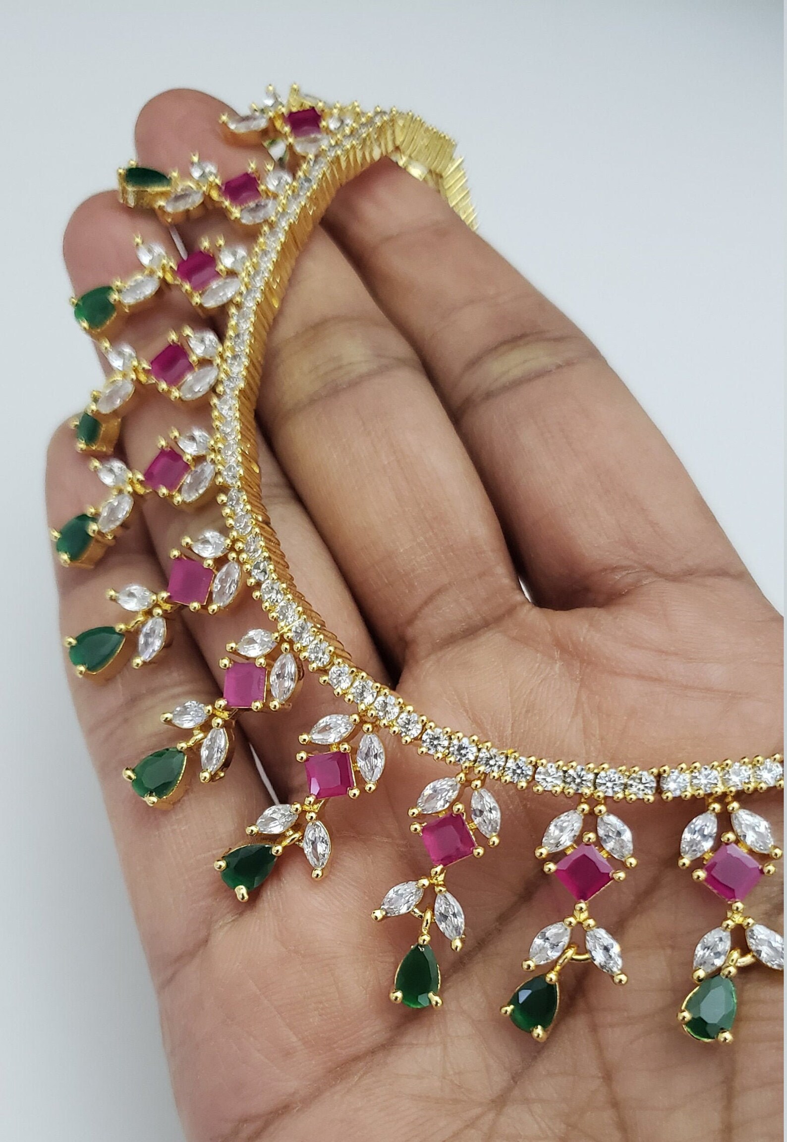 Traditional Indian Jewelry Semi precious ruby and emerald | Etsy