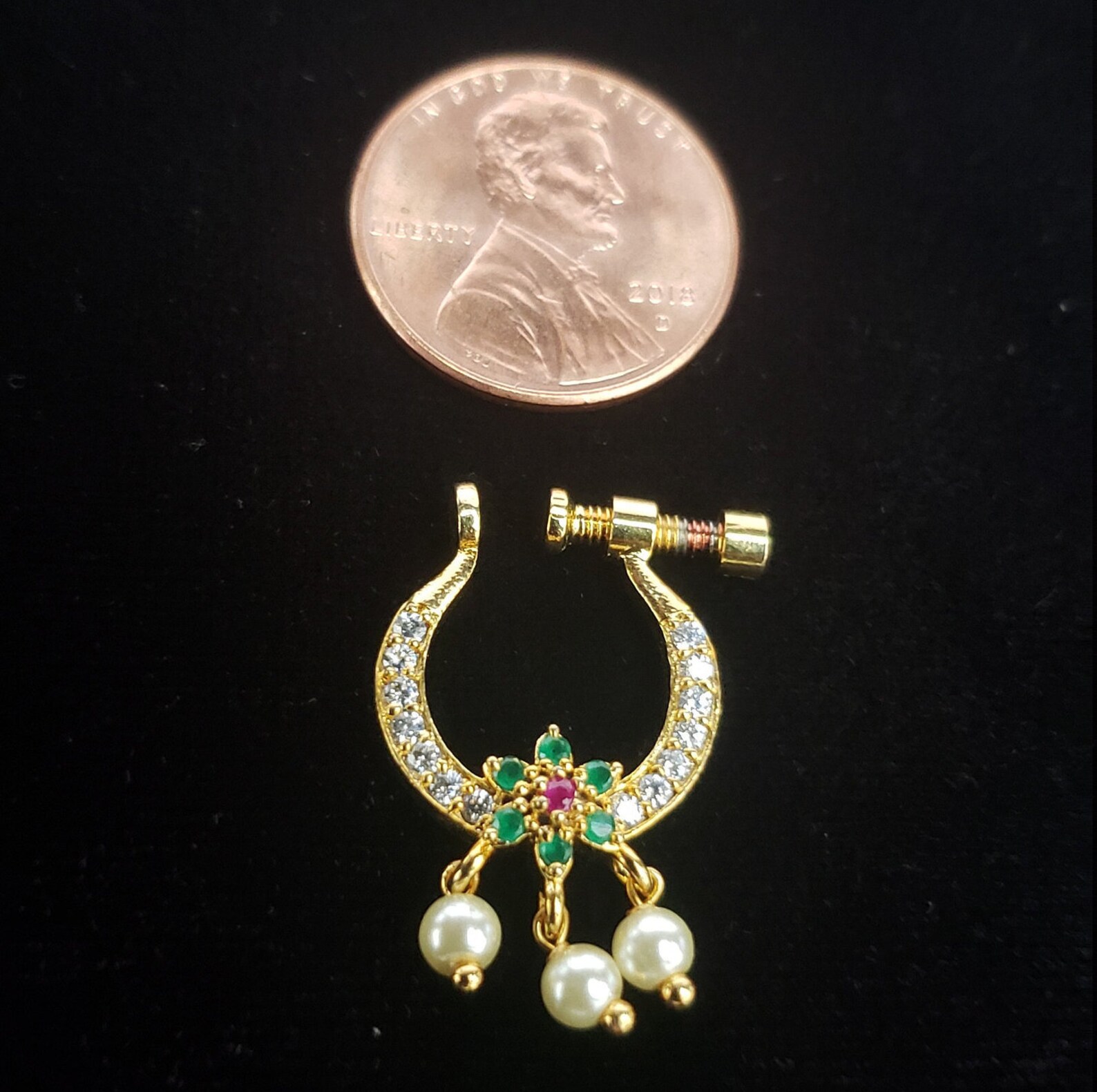 Left Nose Ring Indian Nath Nose Stud Clip On Pressing Nose | Etsy