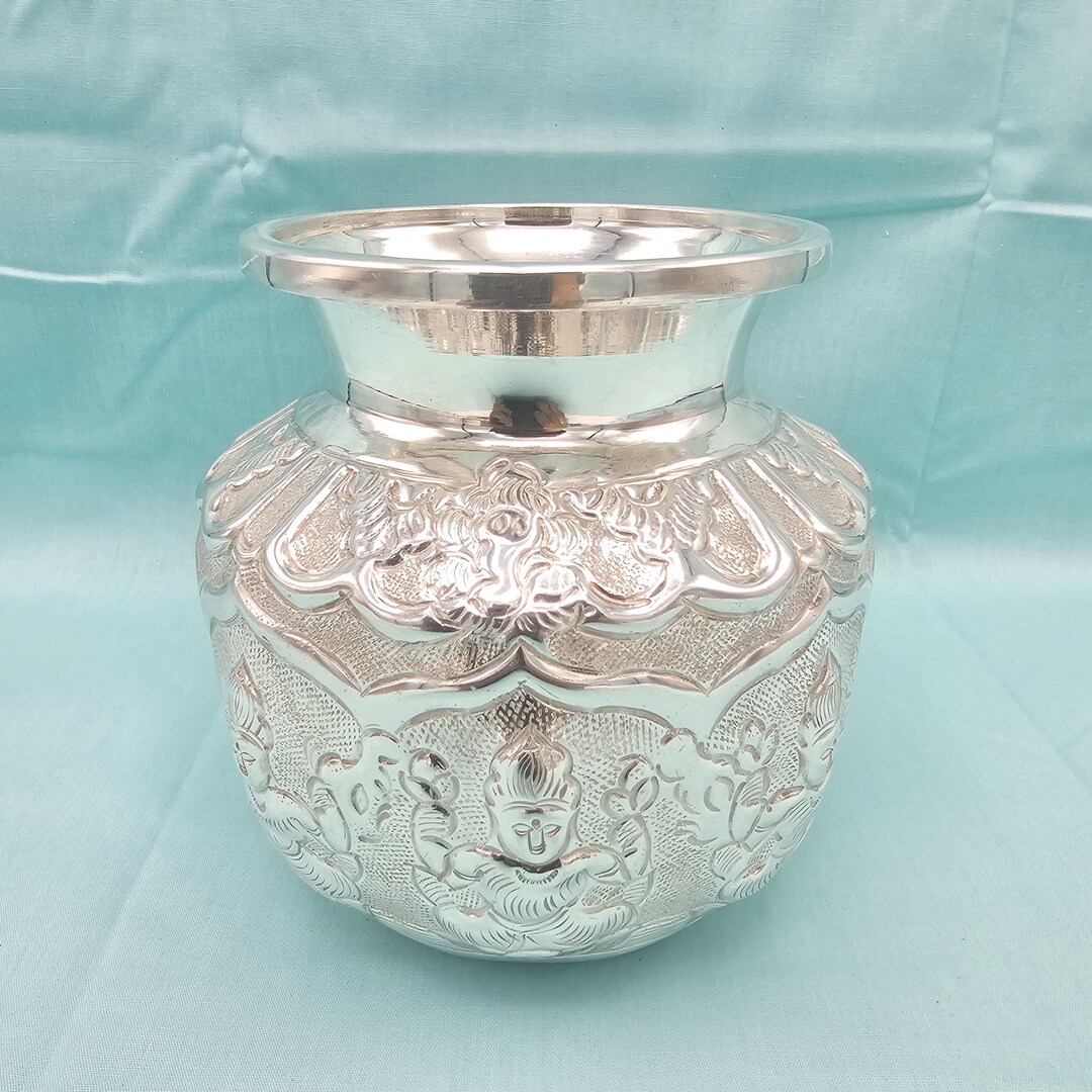 Pure Silver Ashta Lakshmi Kalasam/kalash Pooja Items for Home, Silver ...