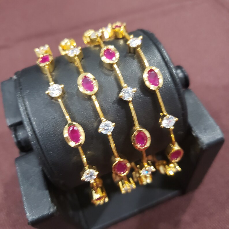 Pink Indian Bangles, 22k Gold Plated, 2 Bangles Set, Mix N Match - Etsy