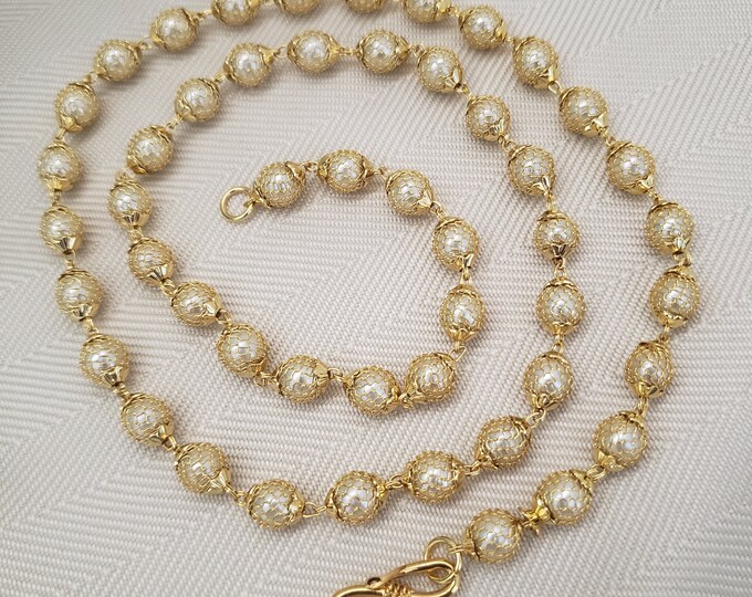 Net Pattern Pearl Necklace High Quality Semi Precious Pearls | Etsy