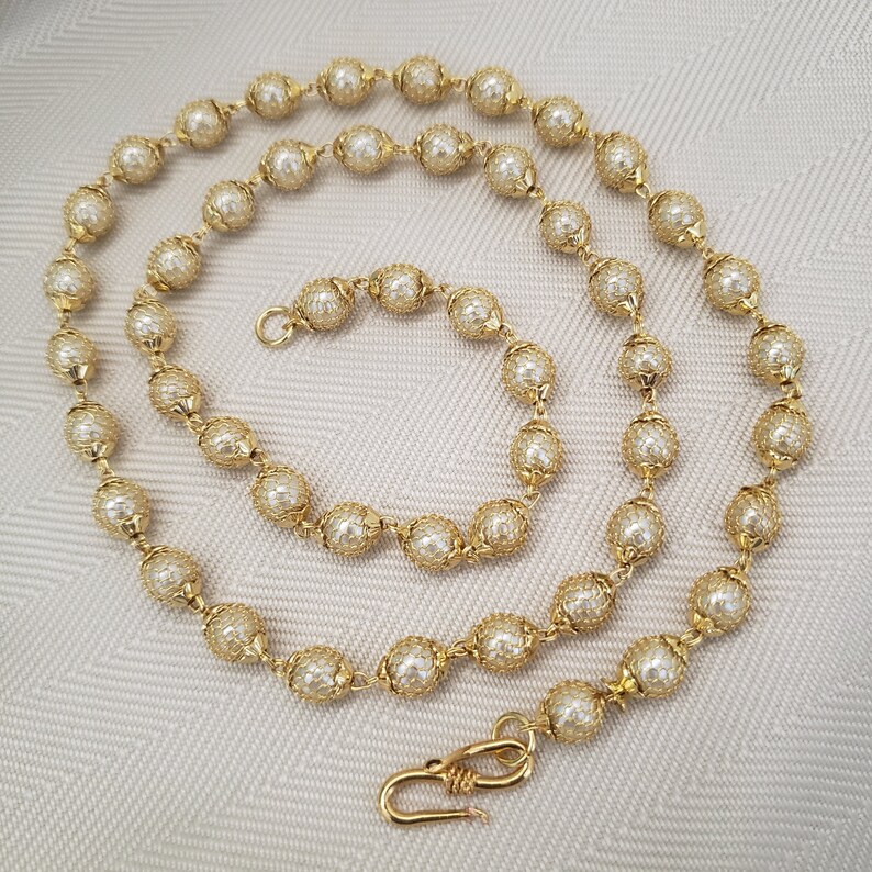 Net Pattern Pearl Necklace High Quality Semi Precious Pearls - Etsy