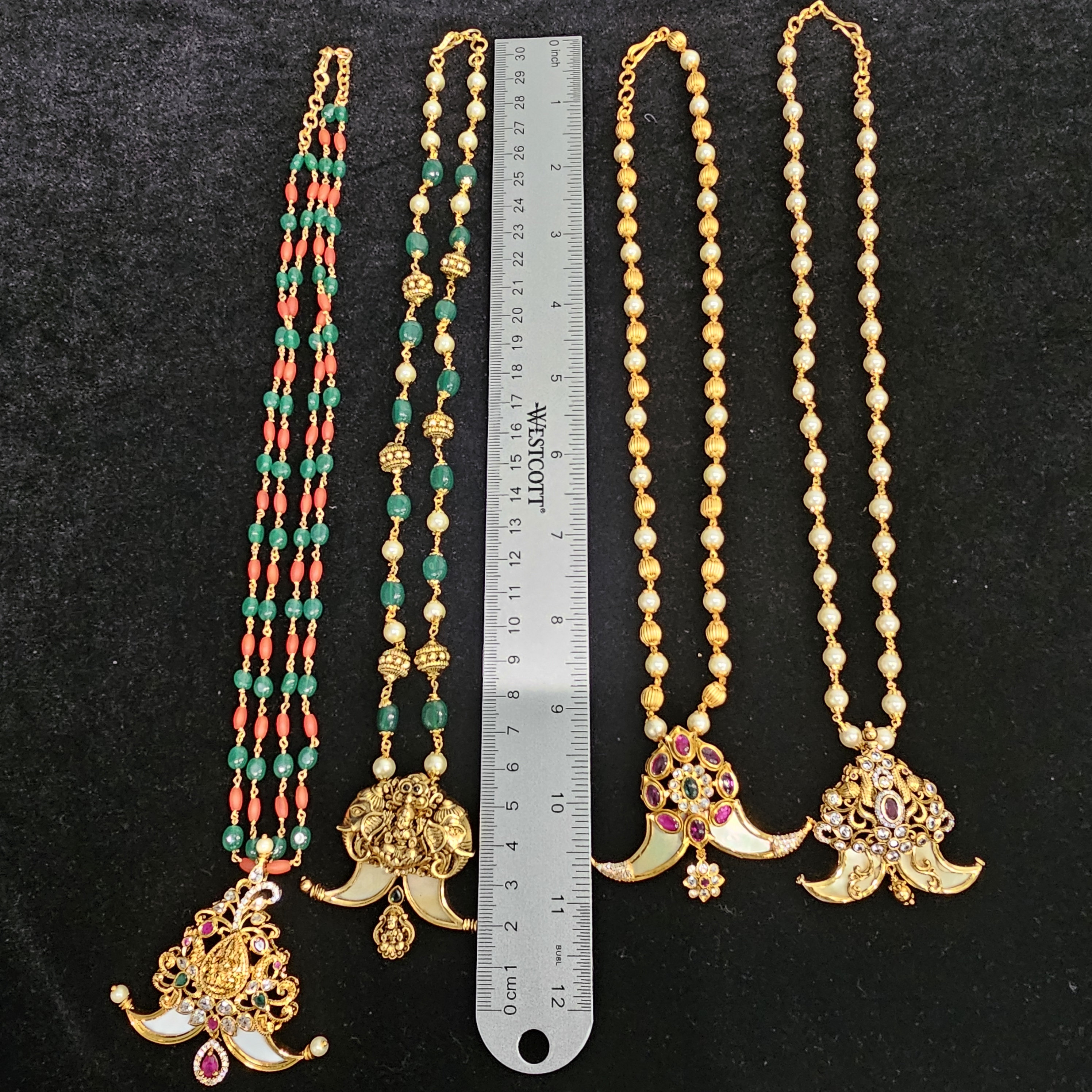 Puligoru Pendant With Chain, Indian Traditional Pendant With Semi ...