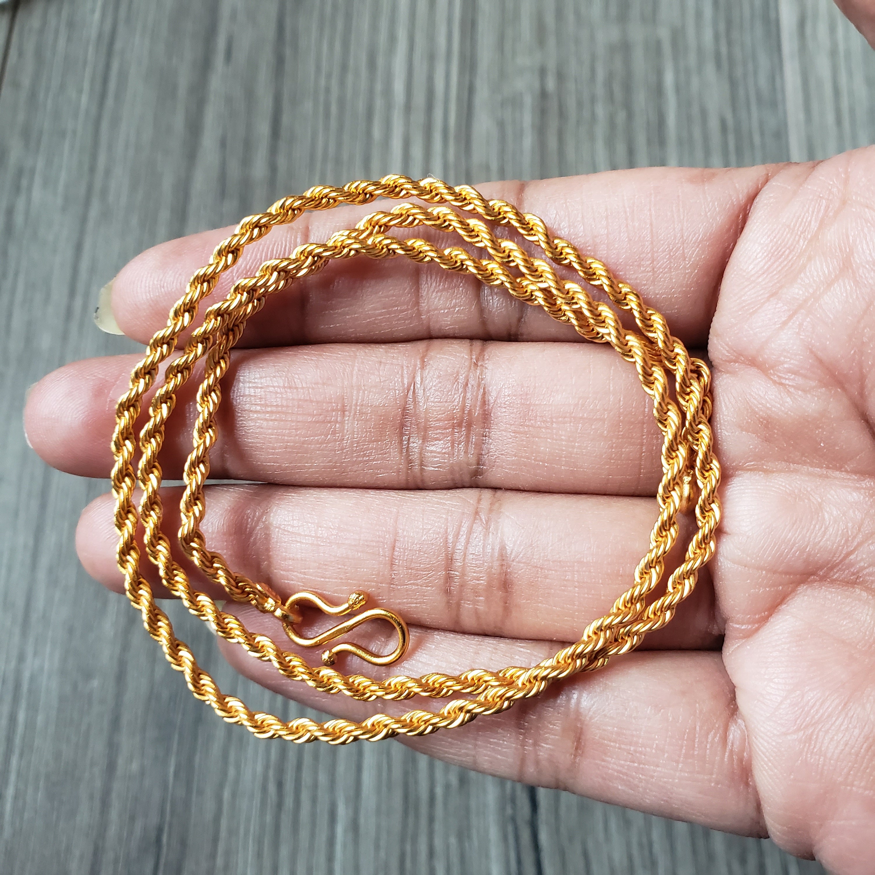 18"matt Finish Antique Gold Chain, Short Necklace Chain, Matt Finish ...